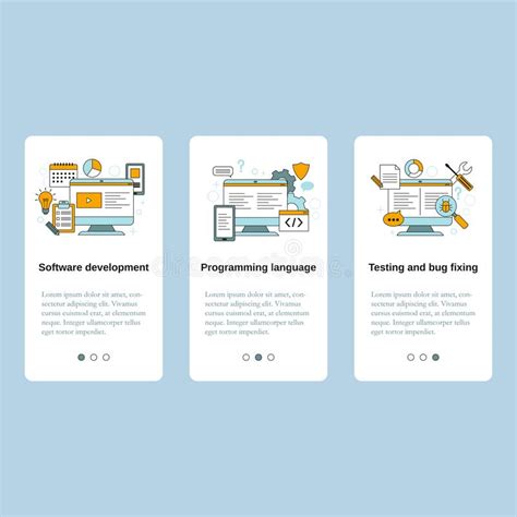 Software Development Programming Language Testing And Bug Fixing Stock Vector Illustration