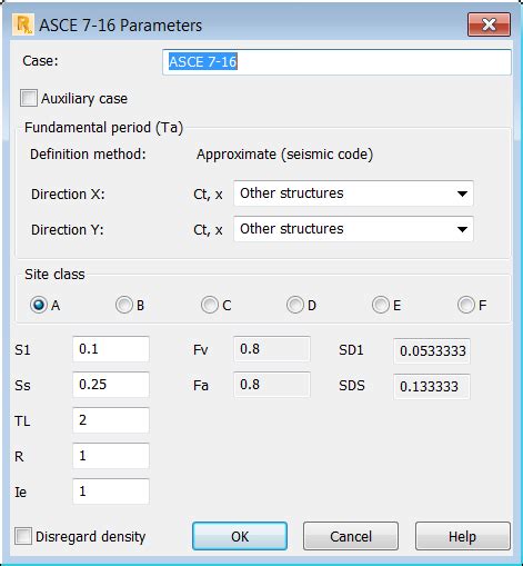 Seismic Analysis Parameters US Code ASCE 7 16 Or IBC 2012