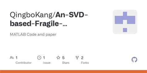 Issues · Qingbokangan Svd Based Fragile Watermarking Scheme With