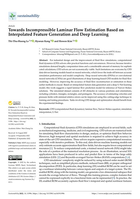 PDF Towards Incompressible Laminar Flow Estimation Based On