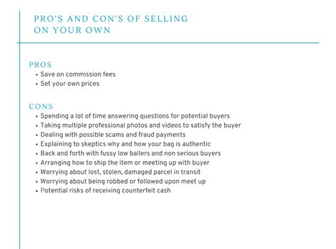Pros And Cons Of Selling On Your Own Vs Consignment Luxe Du Jour Blog