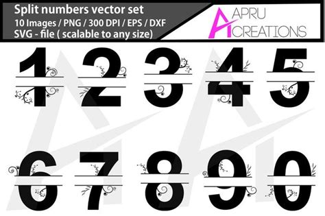 Split Numbers Svg Split Numbers Silhouette Etsy Svg Silhouette