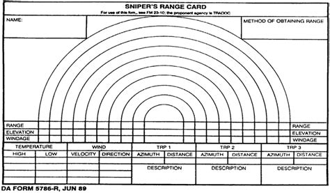 Data Book Sniper Range Card Printable Sketch Coloring Page