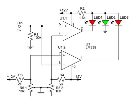 Ac Comparator With Led Signal Level Indication