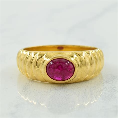 Synthetic Ruby Ring 075ct Sz 7