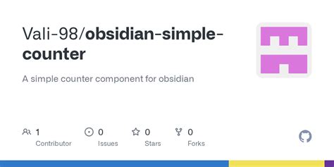 GitHub Vali Obsidian Simple Counter A Simple Counter Component For Obsidian