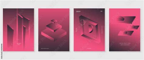 Abstract Gradient Background Vector Set Minimalist Style Cover Template With Vibrant