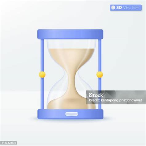 모래 아이콘 기호가있는 모래 시계 비즈니스 시간 카운트 다운 시간 및 마감일 개념 3d 벡터 격리 일러스트 레이 션 디자인 만화 파스텔 최소 스타일 당신은 디자인 Ux Ui