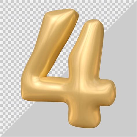 Premium Psd Number 4 Design With 3d Style