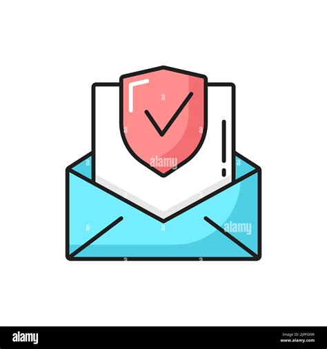 Email Messaging Security Outline Icon With Letter Envelope Internet