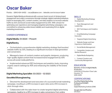4 Digital Media Cv Examples Free Templates