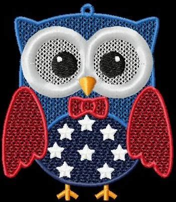 CSS710 FSL Independence Day Owls C Some Stitches