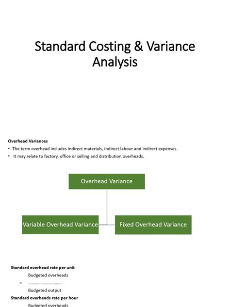 Standard Costing Variance Analysis 4 Overhead Variance Pdf Expense Variance