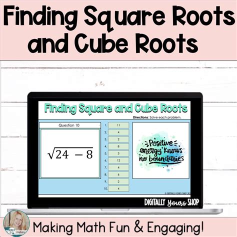 Finding Square Roots And Cube Roots Digital Self Checking Math Activity