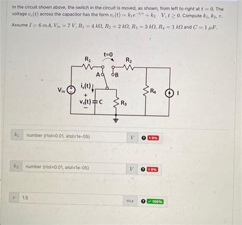 Solved In The Circuit Shown Above The Switch In The Circuit
