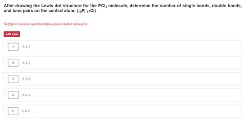 Solved After Drawing The Lewis Dot Structure For The Pcl 3 Molecule 1 Answer