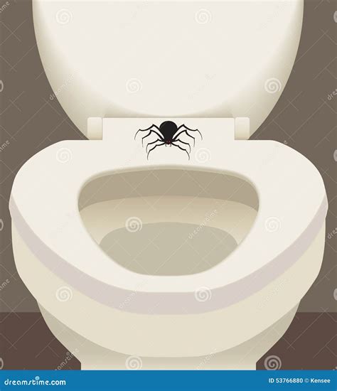 Spider On Toilet Seat Stock Vector Illustration Of Beige 53766880