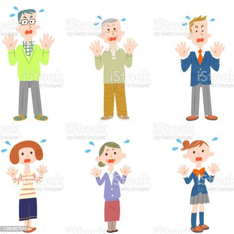 놀란 다양한 세대의 사람들의 일러스트 세트 가족에 대한 스톡 벡터 아트 및 기타 이미지 가족 개체 그룹 걱정하는 Istock