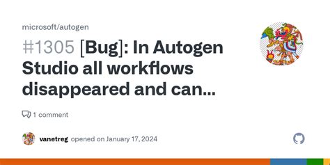 Bug In Autogen Studio All Workflows Disappeared And Can Not Create New Ones Issue
