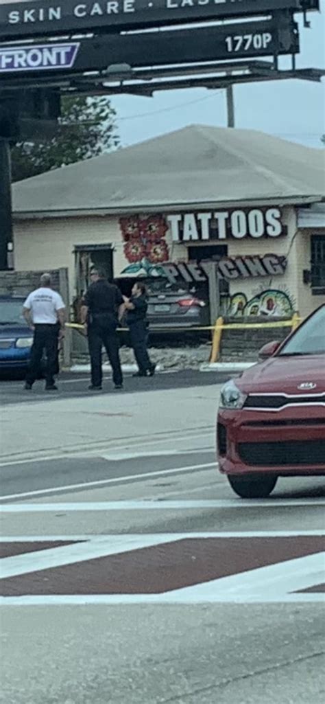 Car Crashed Through Atomic Tattoos This Morning Rtampa