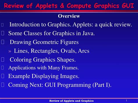Ppt Java Graphics Applets And Gui Fundamentals Powerpoint