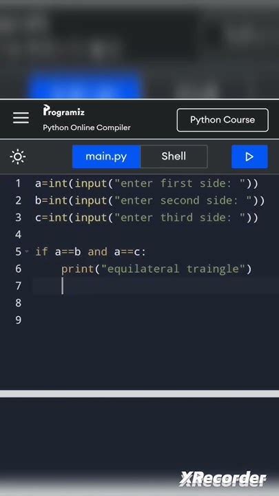 Traingle Side In Python Coding Pythonbeginner Youtube