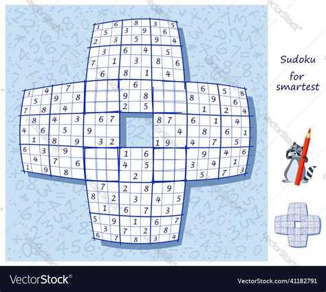 Big Size Sudoku For Smartest Logic Puzzle Game Vector Image
