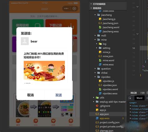 最新版本的橙色前端微信去水印小程序源码