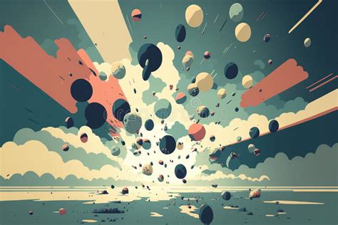 Flat Color Illustration Of Particle Explosion Stock Illustration Illustration Of Comics