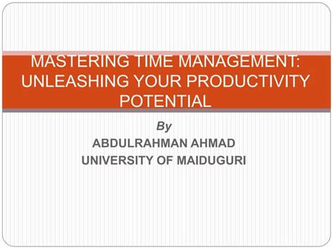 Mastering Time Managementpptx