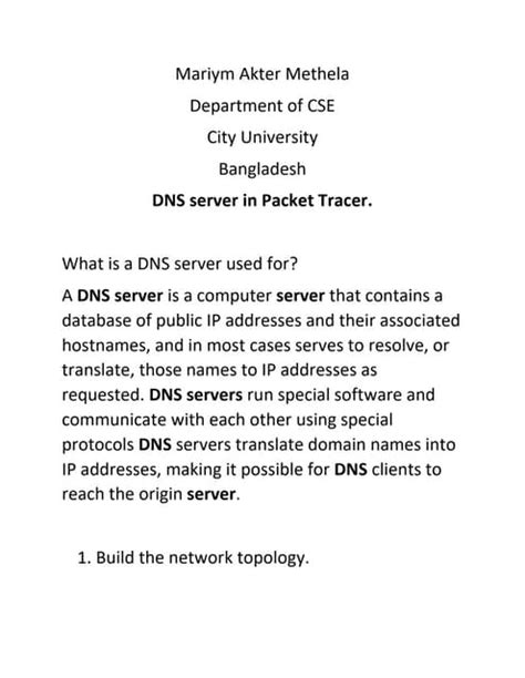 Dns Server Config On Cisco Packet Tracer Pdf Computer Networking Dns Server Config On Cisco Packet Tracer Pdf Computer Networking
