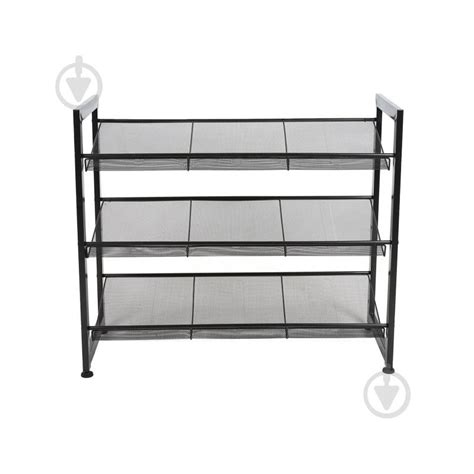 ᐉ Підставка для взуття Домовий 3 рівні 740x305x630 мм чорний 18175 • Краща ціна в Києві