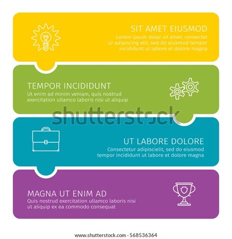 Steps Process Business Colorful Vector Illustration Stock Vector Royalty Free 568536364