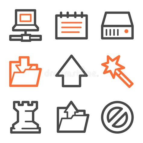 Web Icons In Orange Stock Illustration Illustration Of Heart 1083445