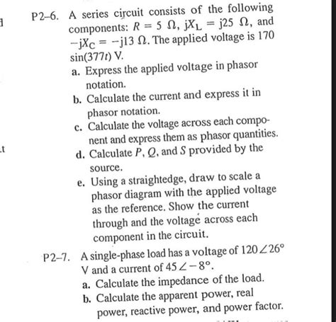 Solved At P2 6 A Series Circuit Consists Of The Following Chegg