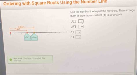 Ordering With Square Roots Using The Number Line Use The Number Line To Plot The Numbers Math