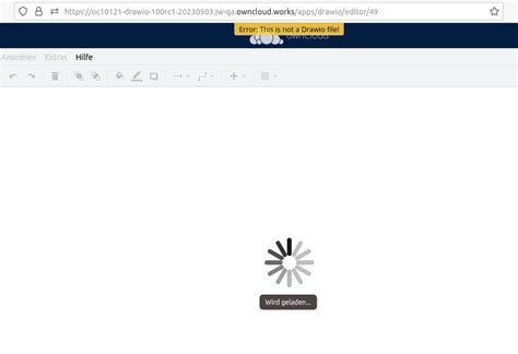 QA Loading Hangs Infinitly When Opening A Corrupt Drawio File