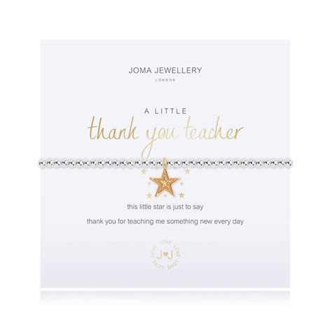 Joma Jewellery Thank You Teacher Star Bracelet Maudes The Jewellers