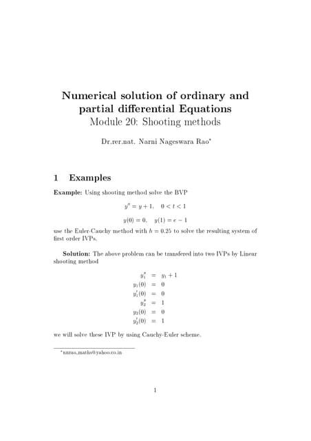 Finite Difference Method Pptx
