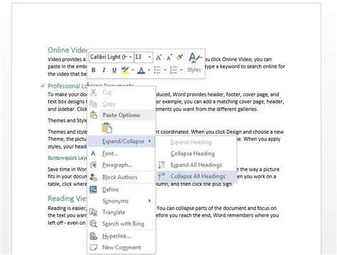 How To Use Word 2013 S Collapsible Headings TechRepublic