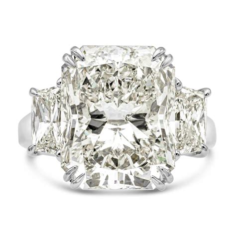 Gia Certified 10 44 Carats Radiant Cut Diamond Three Stone Engagement