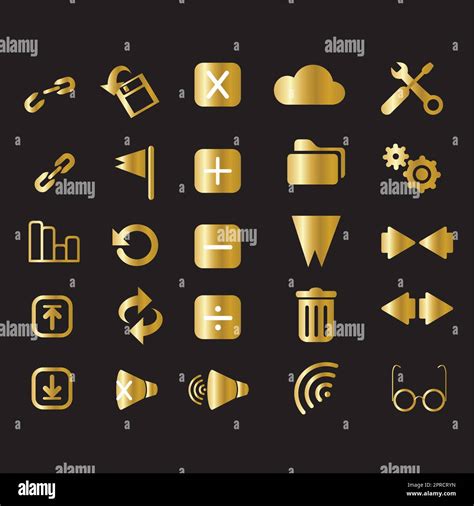 Gold Toolbar Interface Icons Stock Vector Image And Art Alamy