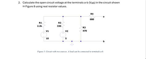 Solved Calculate The Open Circuit Voltage At The Terminals Chegg