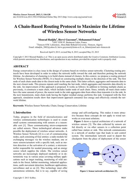 Pdf Chain Based Routing Protocol To Maximize The Lifetime Of Wireless Sensor Networks