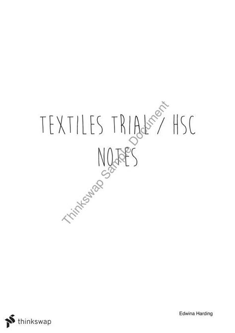 Year 12 Hsc Textile Notes Textiles And Design Year 12 Hsc Thinkswap