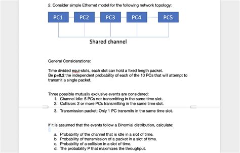 Consider Simple Ethernet Model For The Following Chegg Com
