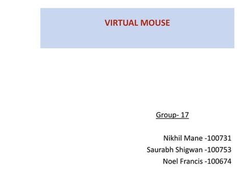 virtual mouse using hand gesture pptx