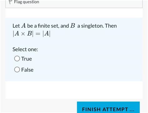 Solved Let A Be A Finite Set And B A Singleton Then Chegg Com