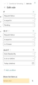 Conditionally Format A List Based On Multiple Column Conditions No Coding Required