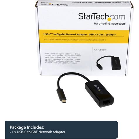 StarTech Com USB C To Gigabit Network Adapter USB Gen Gbps US GC B Novatech